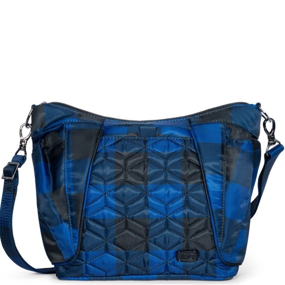 lug | Bags | Lug Blue And Black Plaid Shuffle Mini Se Crossbody Bnwt ...